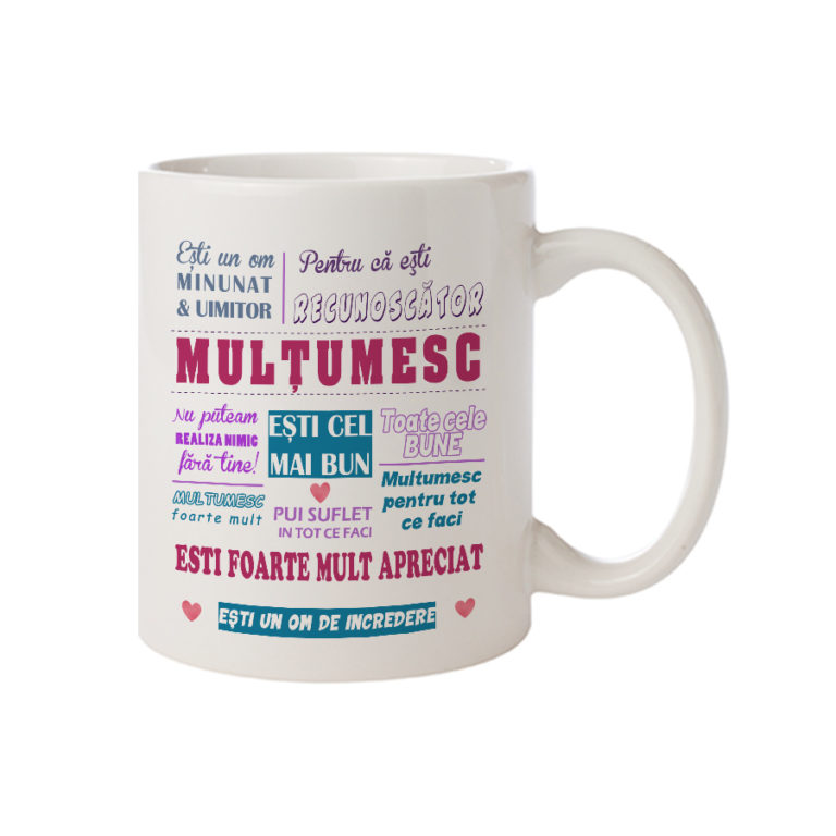 Cana cu mesaje de multumire | Cadouri personalizate | Cani personalizate