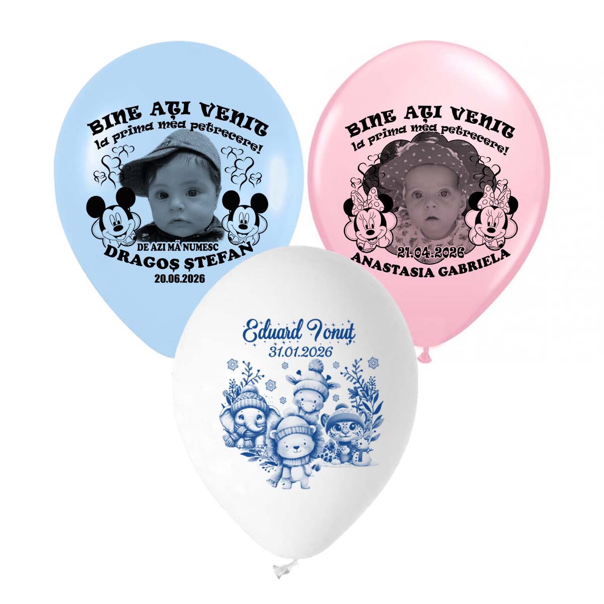 Baloane Botez Personalizate cu Poza si Text | Decor Botez